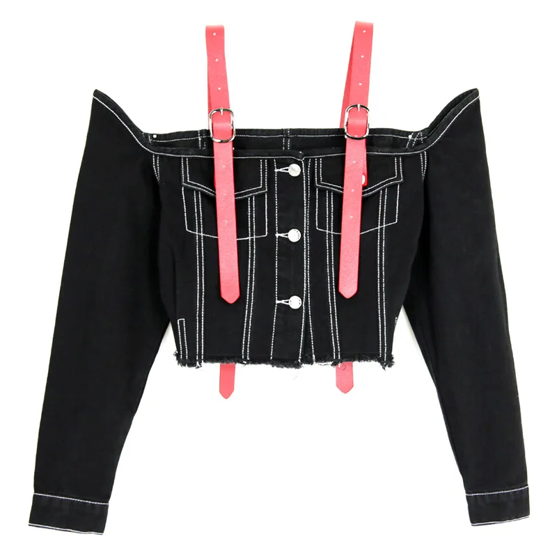 Short-denim-jacket-without-collar-for-women-backless-denim-jacket-off ...