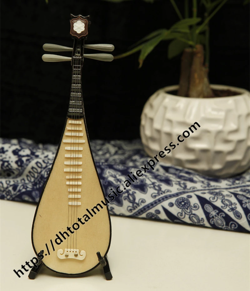 Miniature Pipa Model Replica with Stand and Case Mini Lute Mini Musical ...