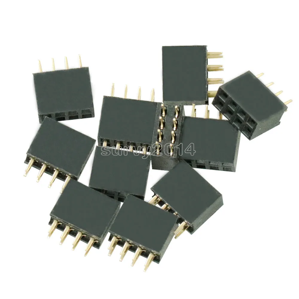 10PCS 2X4 Pin 8P 2.54mm Double Row Female Straight Header Pitch Socket Pin Strip|Replacement ...