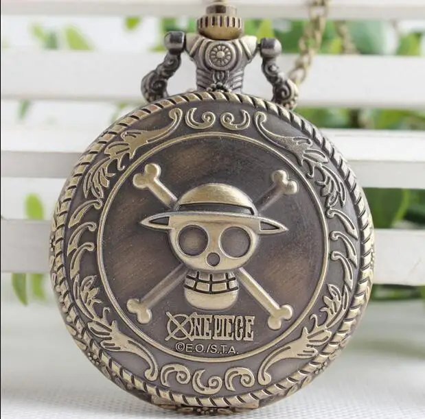 Vintage Steampunk Skull One Piece Pocket Watch Cartoon Anime Watch ...