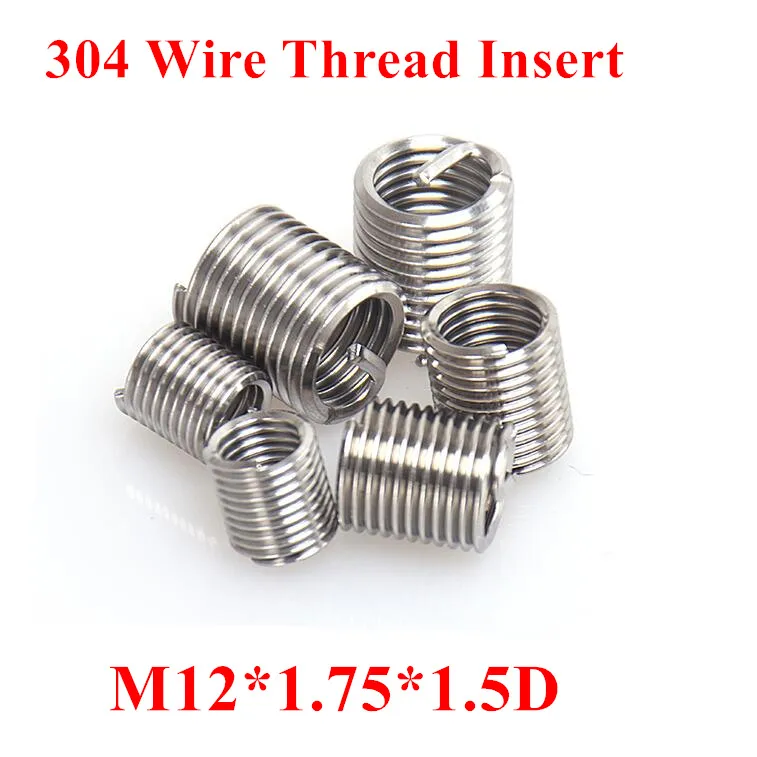 50pcs M12*1.75*1.5d Wire Thread Insert 304 Stainless Steel M12 Screw ...