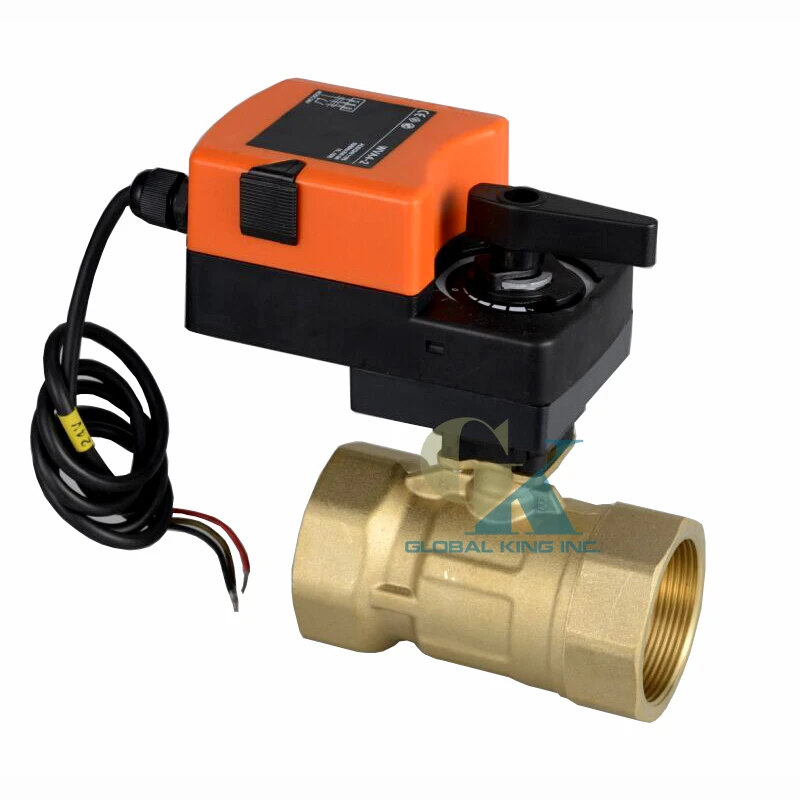 Ac 24v, 1-1/2'' Motorized Control Valve Dn 40mm Brass 2 Way Electric ...