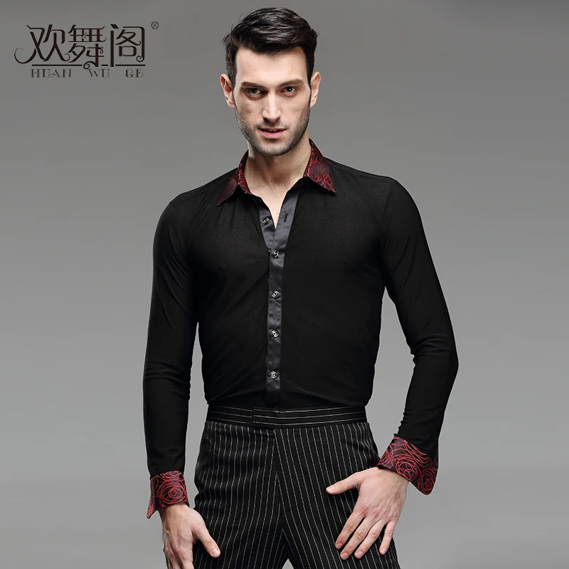 men's shirts long sleeve modern dance Latin dance clothing|latin dance ...