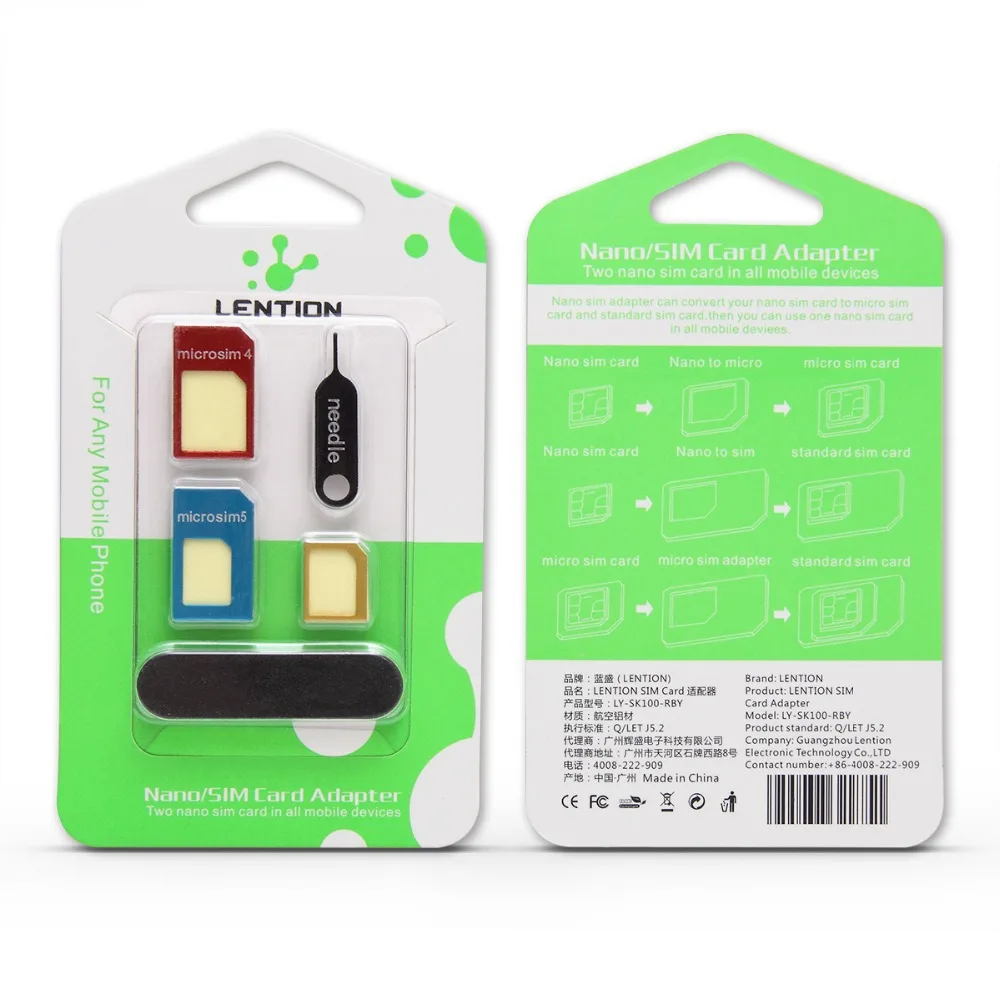 3 In 1 Nano Sim Card Adapters Micro Sim Standard Sim Card Tools sim ...
