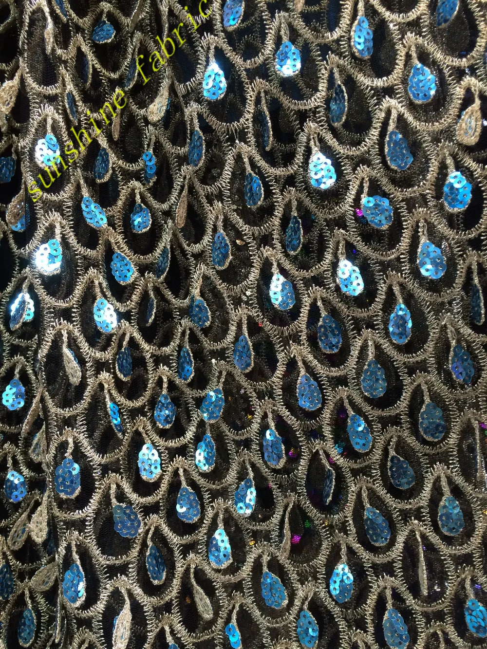 Super qualidade tecido de renda líquida francês com lantejoulas único ...