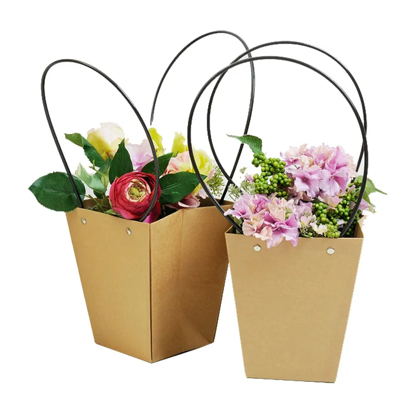 Brown-Paper-Bag-for-Flower-Pot-Flower-Shop-Packing-Material-Waterproof ...
