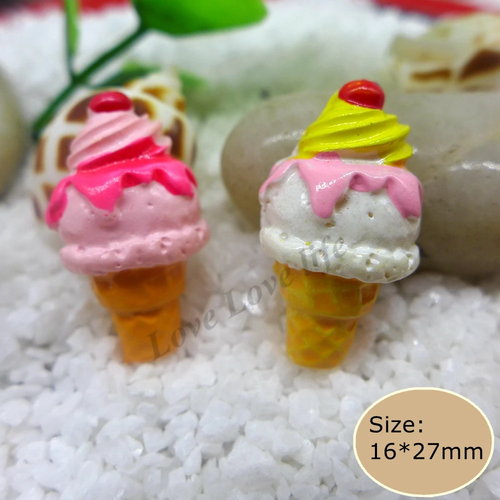 Kawaii miniature food Ice Cream Flatback Resin Cabochon Craft For DIY ...