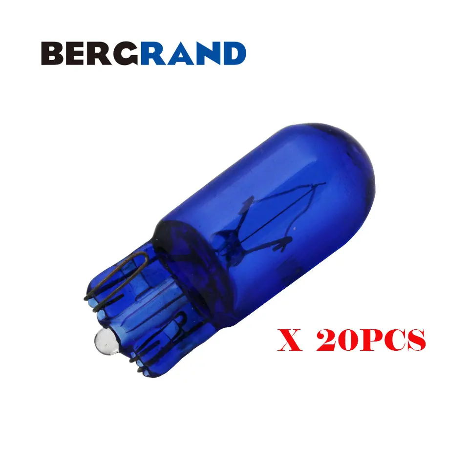 20PCS T10 W5W Halogen Bulb 12V Auto Lamps Xenon White Natural Blue ...