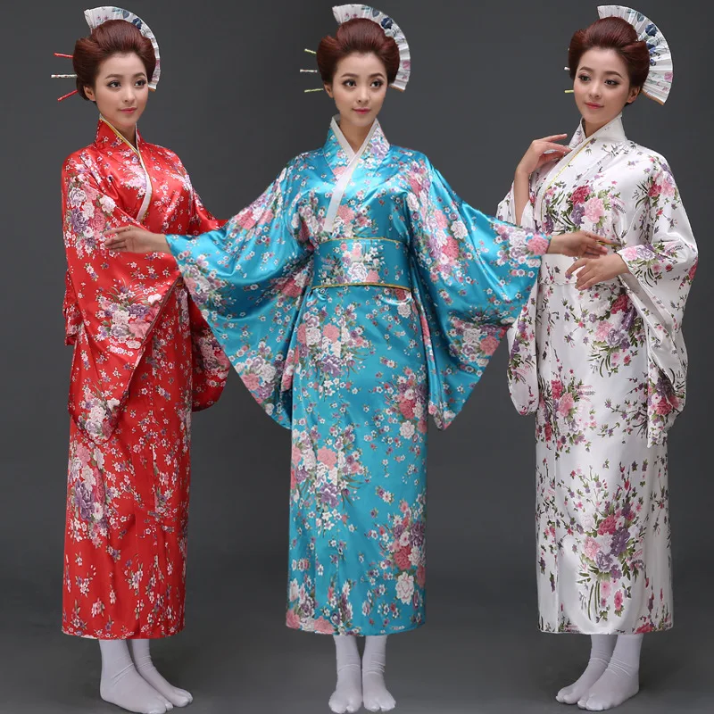 Kimono Retro japonés Yukata Haori, traje de Geisha con Obi, traje de ...