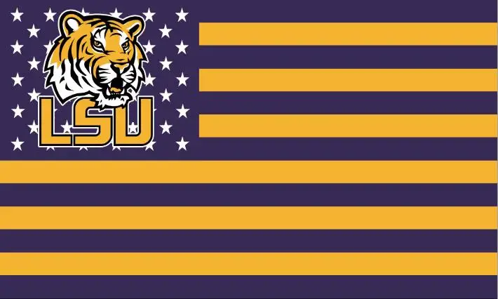 Louisiana State University Tigers NCAA Flag US stars and stripes LSU ...