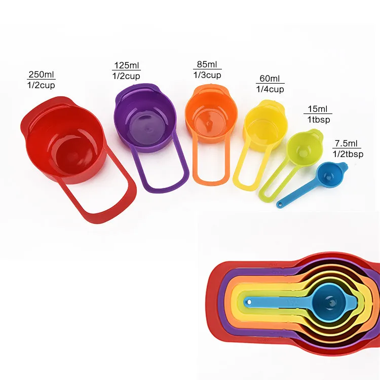 Colorful 6 pcs. Kitchen Colourworks Measuring Spoons Measuring Cups Cup ...