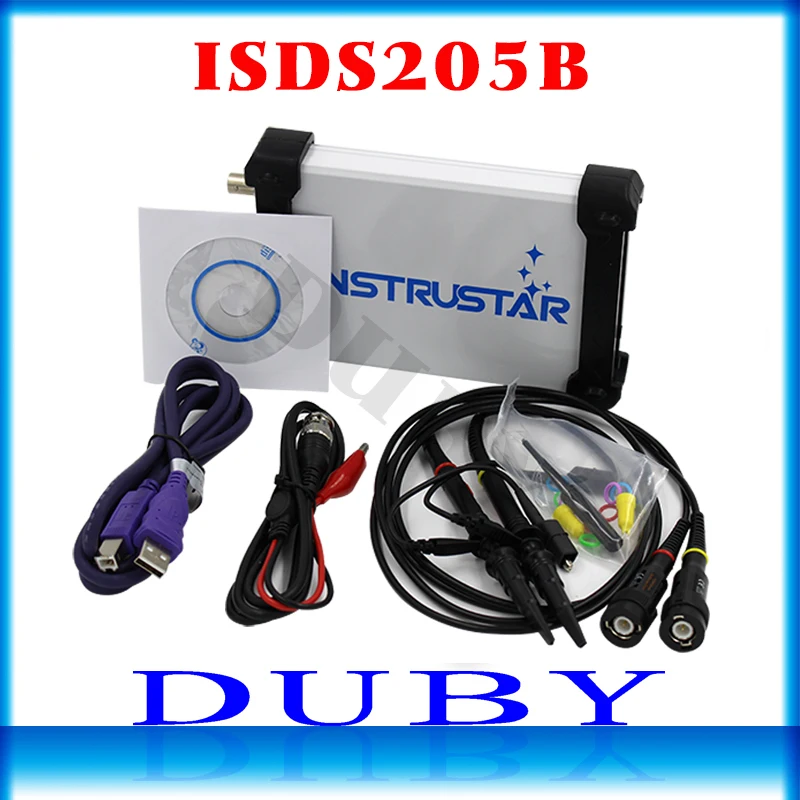 ISDS205B 5 in 1 다기능 PC 기반 USB 디지털 오실로스코프, 스펙트럼 분석기, DDS, 스윕, 데이터 레코더, 20M, 48 MS/s