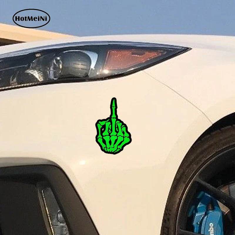 HotMeiNi Waterproof Car Styling VINYL STICKERS SKULL MIDDLE FINGER ...