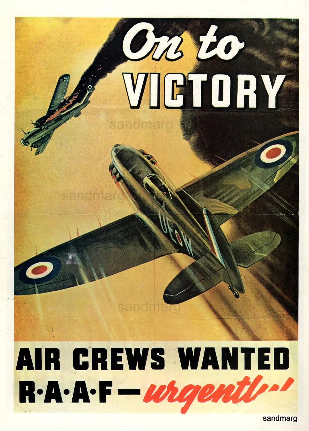 Old World War II Airplane Propaganda On the Victory Vintage Retro ...