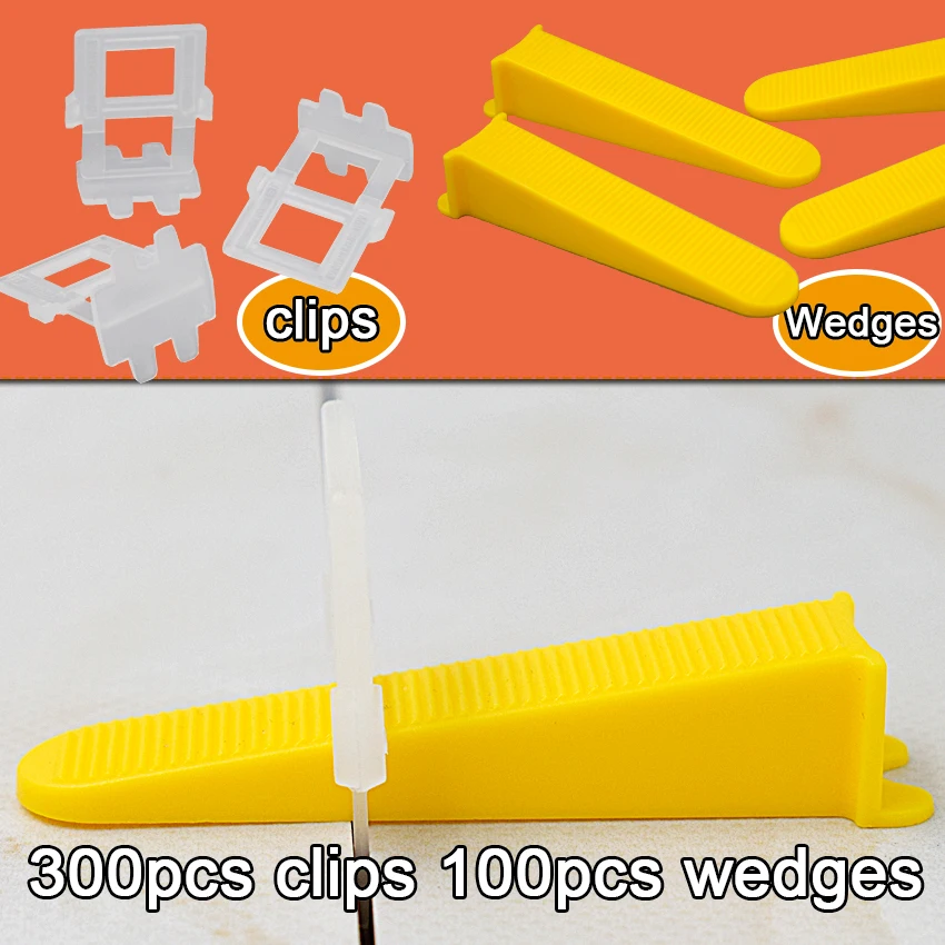 100 Wedges 300 1.5mm Straps Plastic Ceramic Alignment Gap Wall Spacers ...