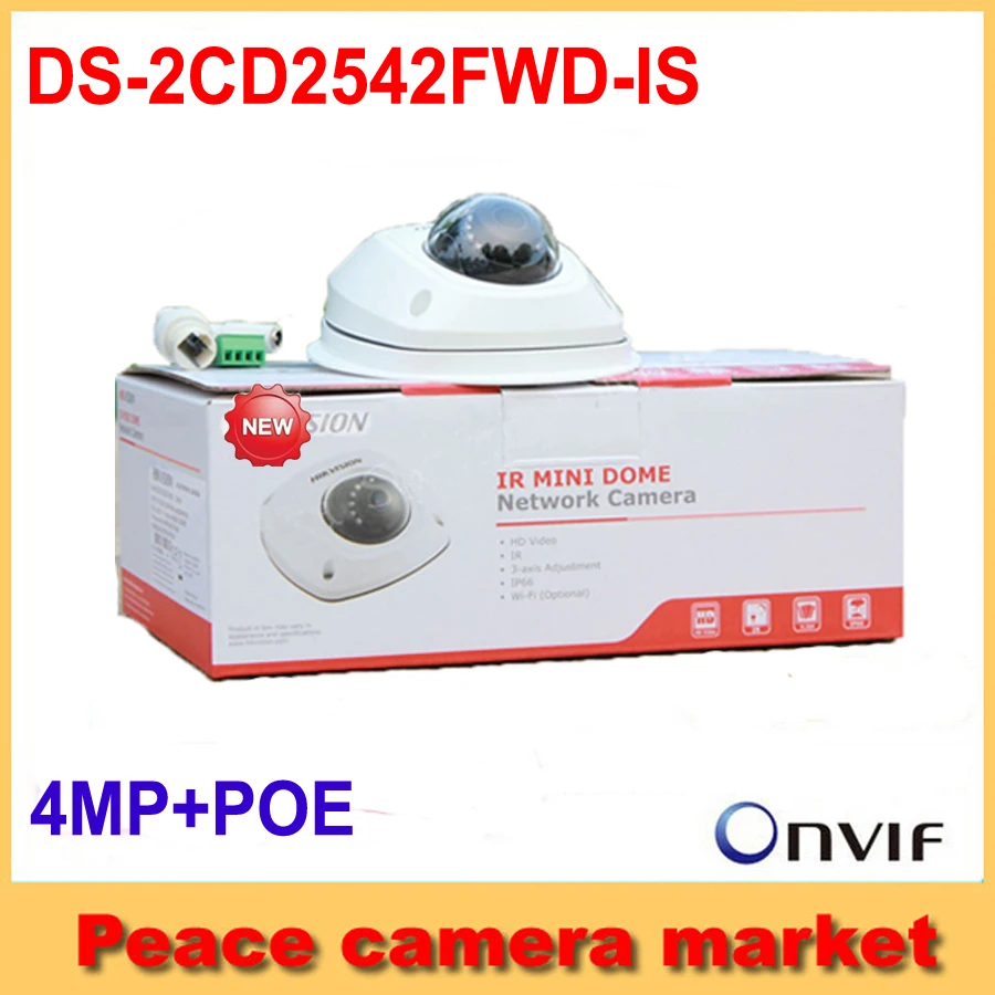 Hikvision 4MP Camera WDR IP Dome Network Camera Built Mic Audio Output ...