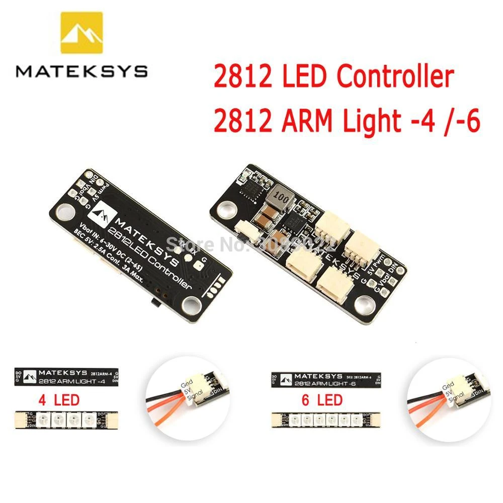 Matek System 2812LED Controller 2 6S LED Control Module with 5V BEC ...