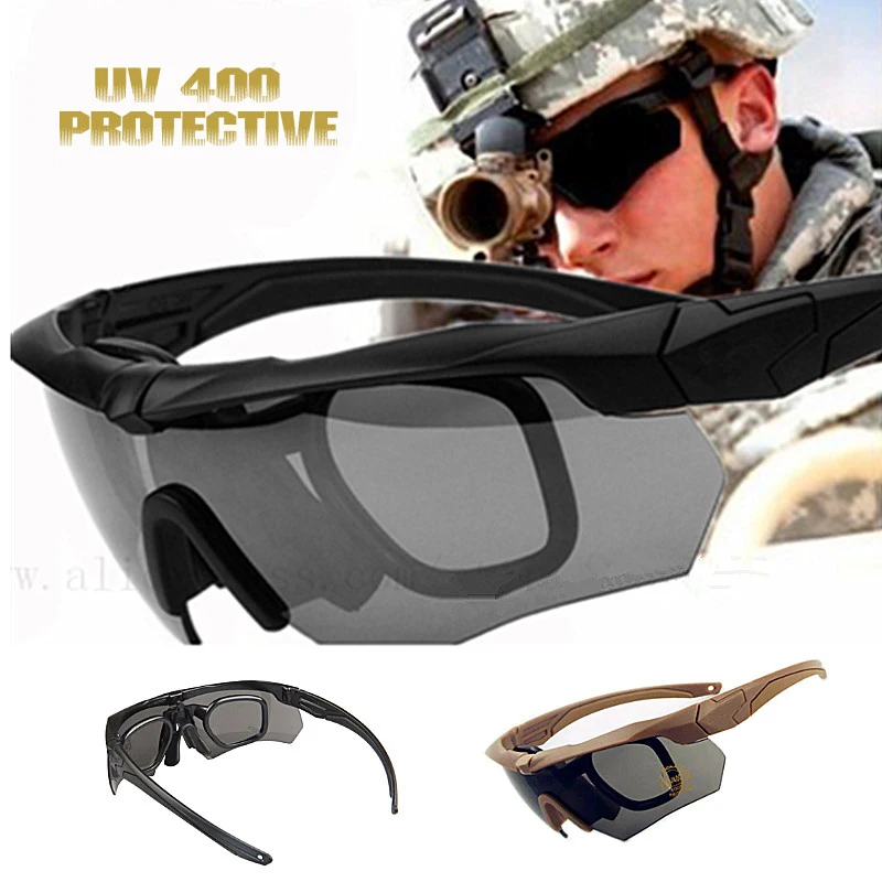 New Airsoftsports Goggles Uv400 Military Ballistic Bullet Proof Army Sun Glasses Tactical