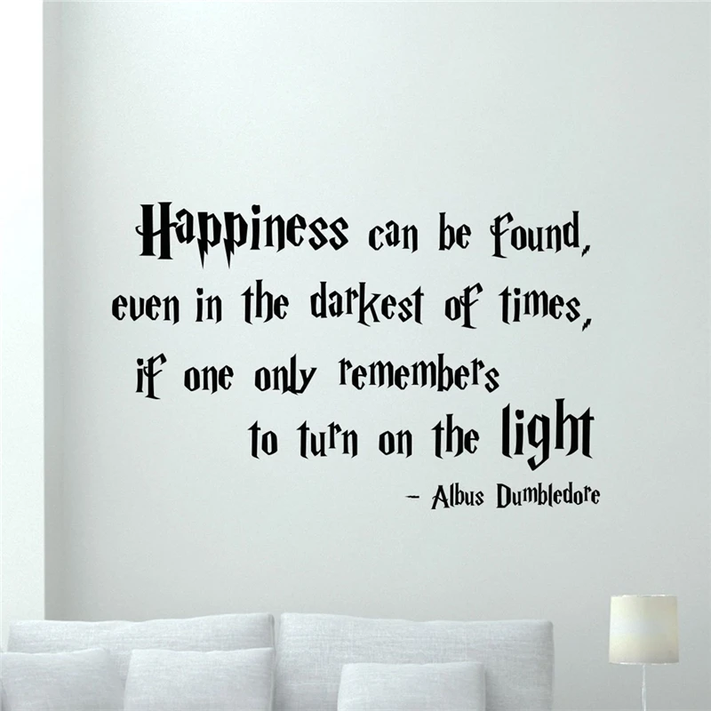 Harry Potter Quotes Wall Decal Happiness Can Be Found Albus Dumbledore ...