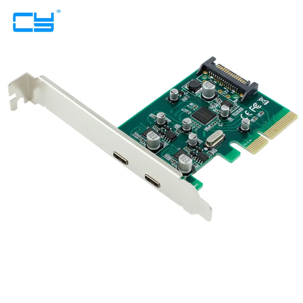 2 ports USB C USB 3.1 Type C PCI express Card + PCIe low profile ...