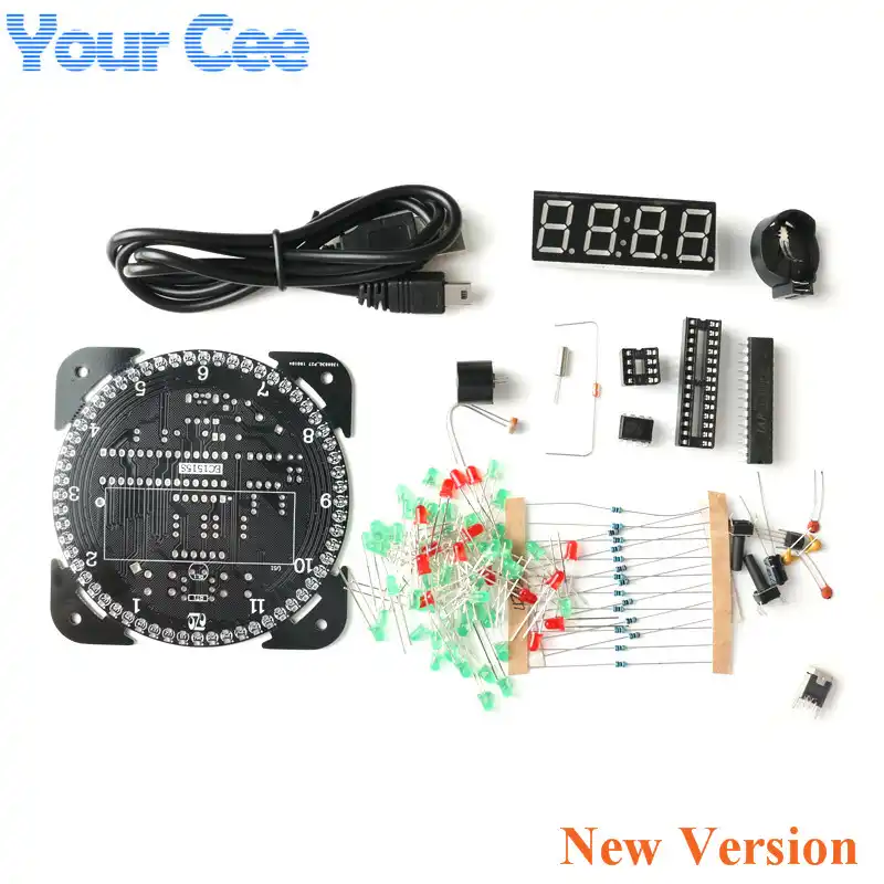 DIY DS1302 Rotating LED Electronic Digital Clock Kit 51 SCM Learning ...