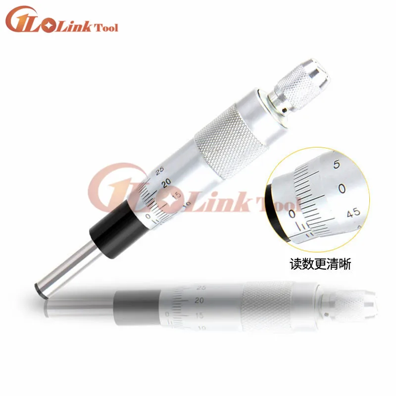 Silver Flat Needle Round Type Micrometer head 0 25 mm 0.01 mm With ...