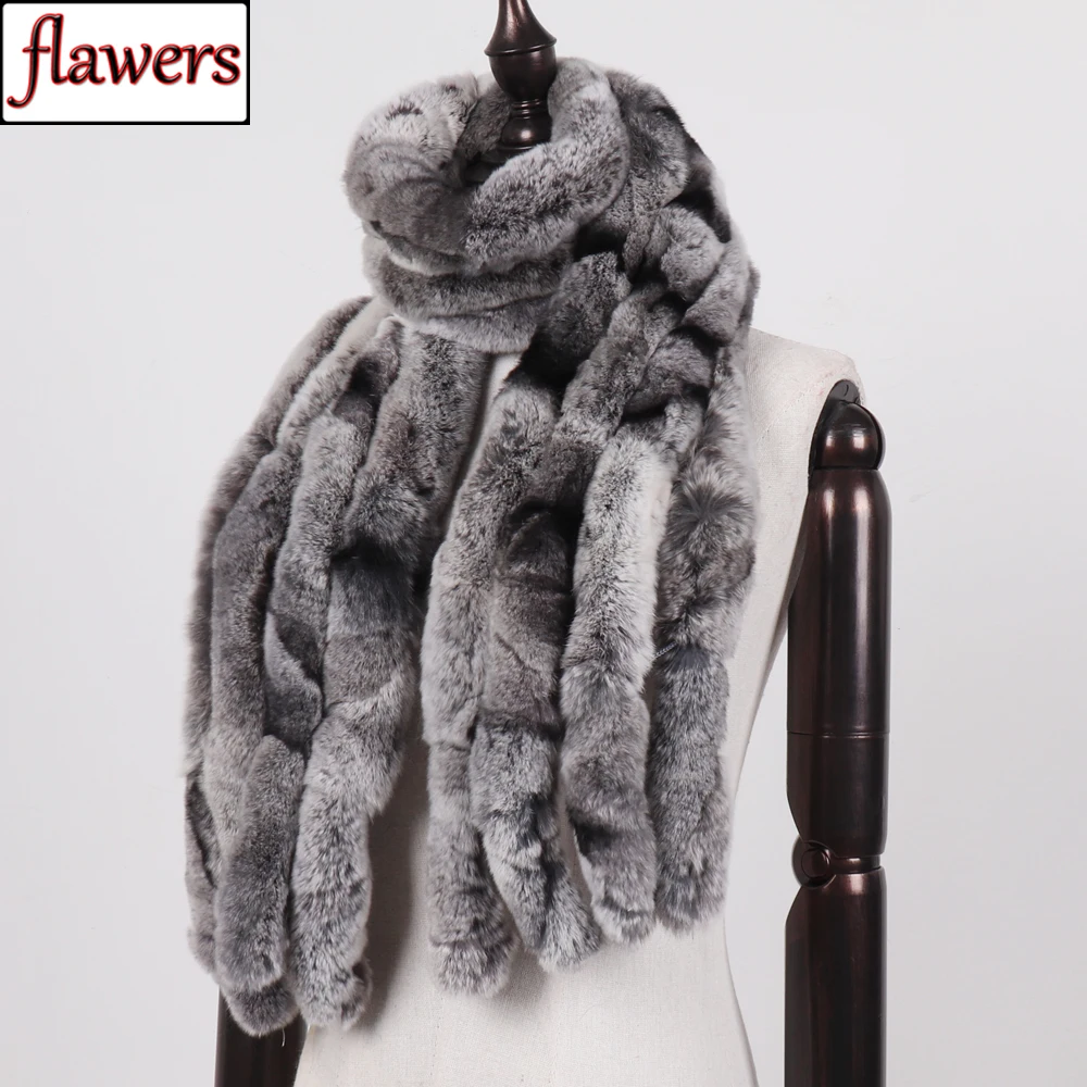 2024-Women-Winter-100-Genuine-Real-Rex-Rabbit-Fur-Scarf-Natural-Soft ...