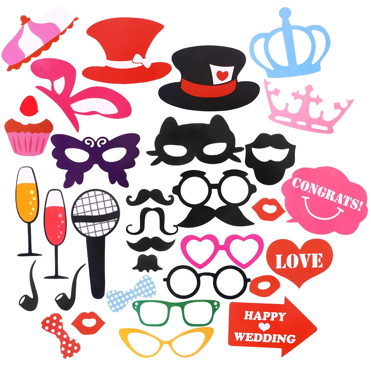 32pcs DIY Wedding Photo Booth Props Birthday Party Decoration 32pcs-diy-wedding-photo-booth-props-birthday-party-decoration