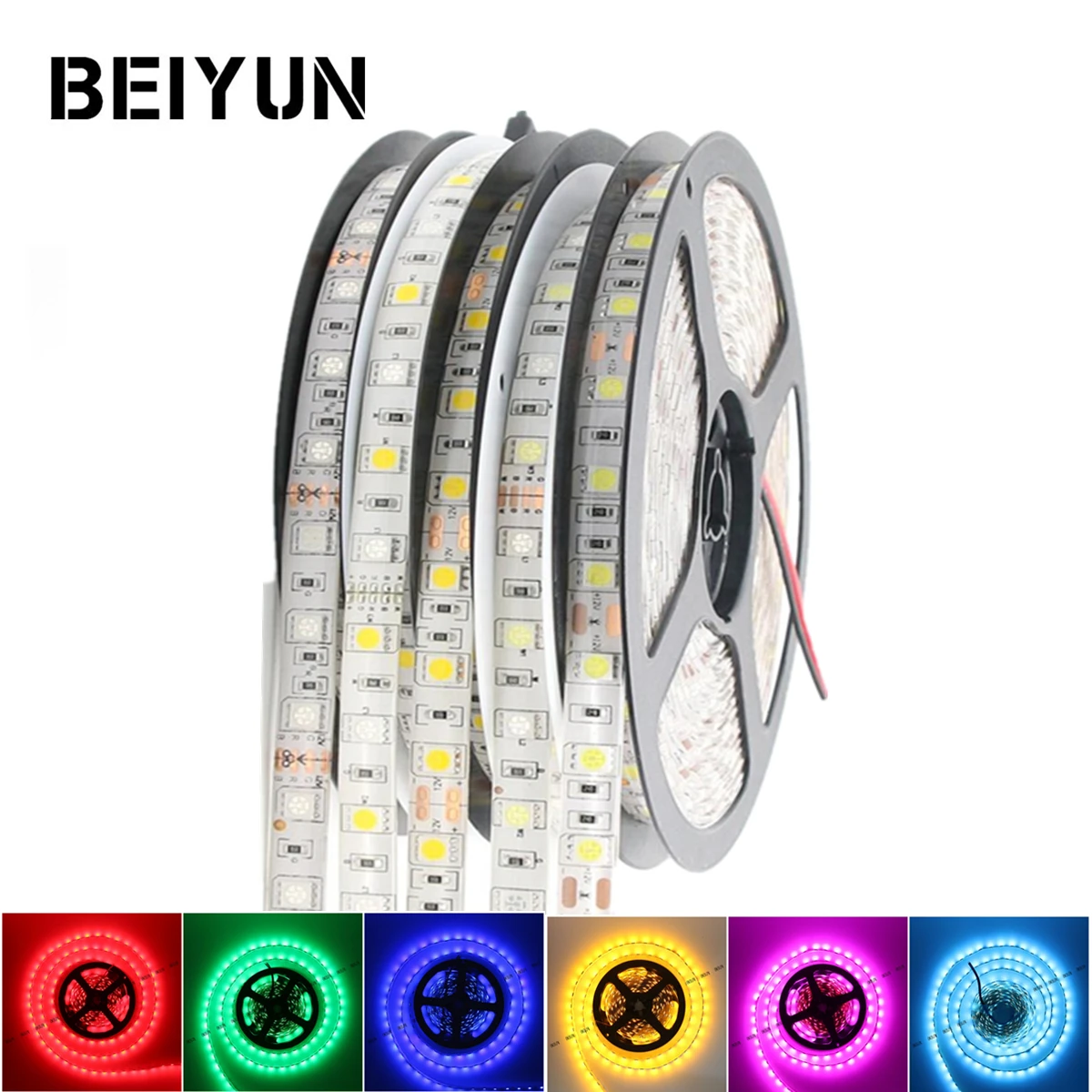 1Roll 5M 5050 LED Strip light Tape DC 12V RGB Warm White Holiday Decoration lamp LED String ...