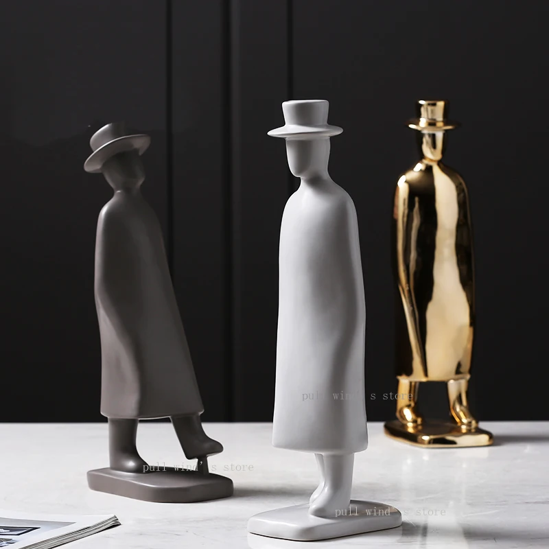 Fun Mysterious Man Abstract Sculpture Decoration Creative Windbreaker ...