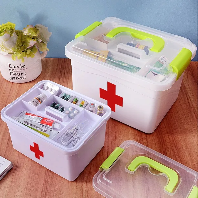 2 Layers Multi Grid Emergency Kits Home First Aid Kit Plastic ...