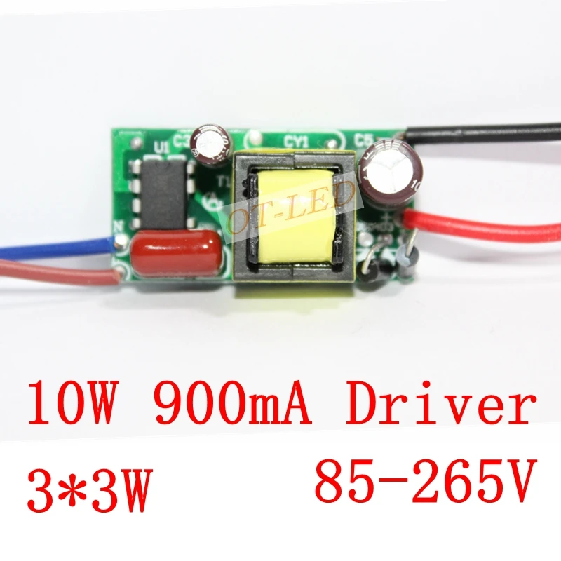10w 3x3w Led Driver Input Ac 110v To 240v Output 4~12v 900ma Power ...