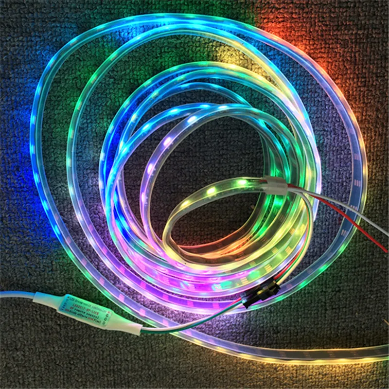 DC12V Full Color WS2811 LED Pixel Strip 5050 RGB Black/White PCB IP30 ...