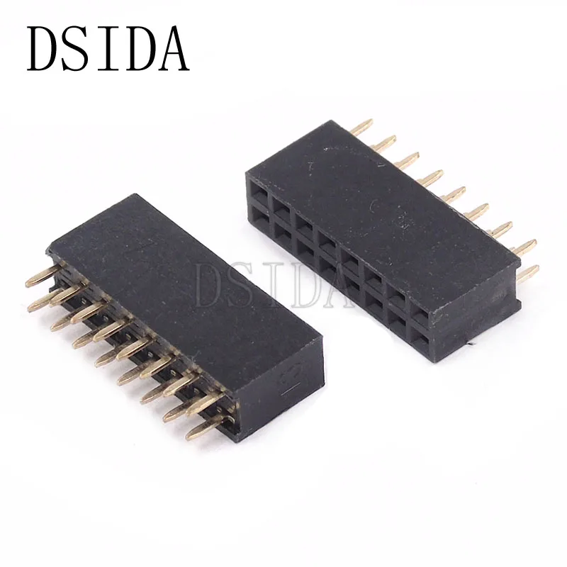 10PCS/Lot Female Pin Header Strip 8 Pin Pitch 2.54 mm Double Row Female ...