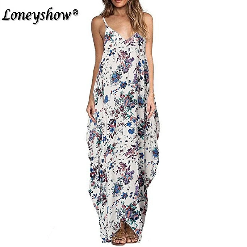 Bohemian Style Plus Size Casual Maxi Dresses New 2017 Summer Loose ...