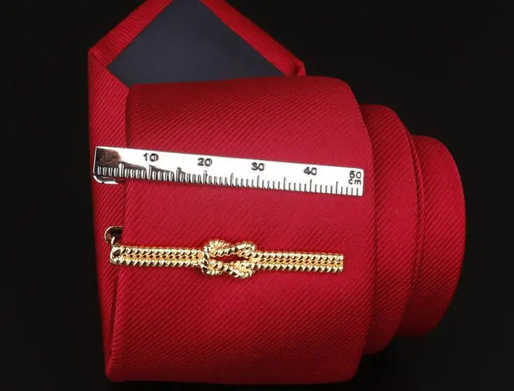 10pcs/lot Creative Knot Ruler Tie Clips Coppper Made Tie Pin Bars Men's ...
