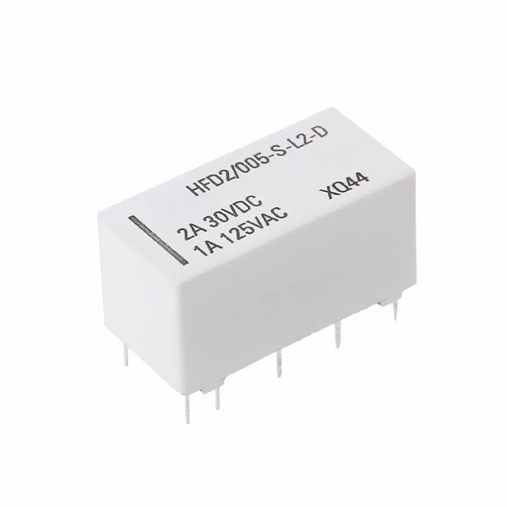 5V Coil Bistable Latching Relay DPDT 2A 30VDC 1A 125VAC HFD2/005 S L2 D ...