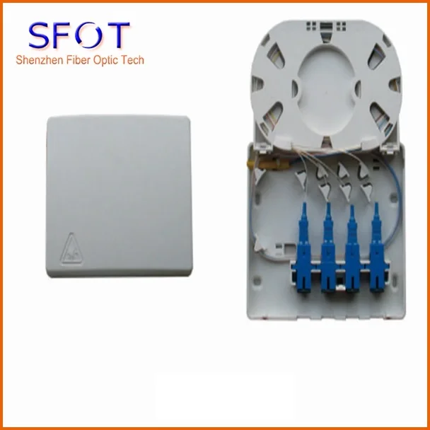 4 port terminal Box, with 4pcs SC/UPC pigtails and 4pcs SC/UPC adaptor ...