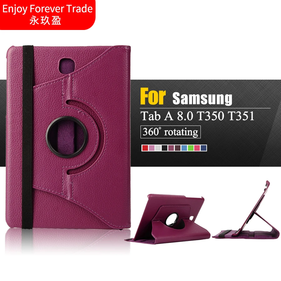 Case For Samsung Galaxy Tab A 8.0 T350 T351 T355 Case 360 Rotatable PU ...