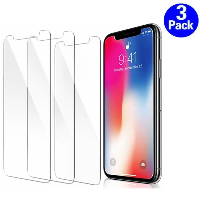 3pcs Screen Protector Tempered Glass For Iphone X Xr Xs 13 Pro Max 8 7 ...