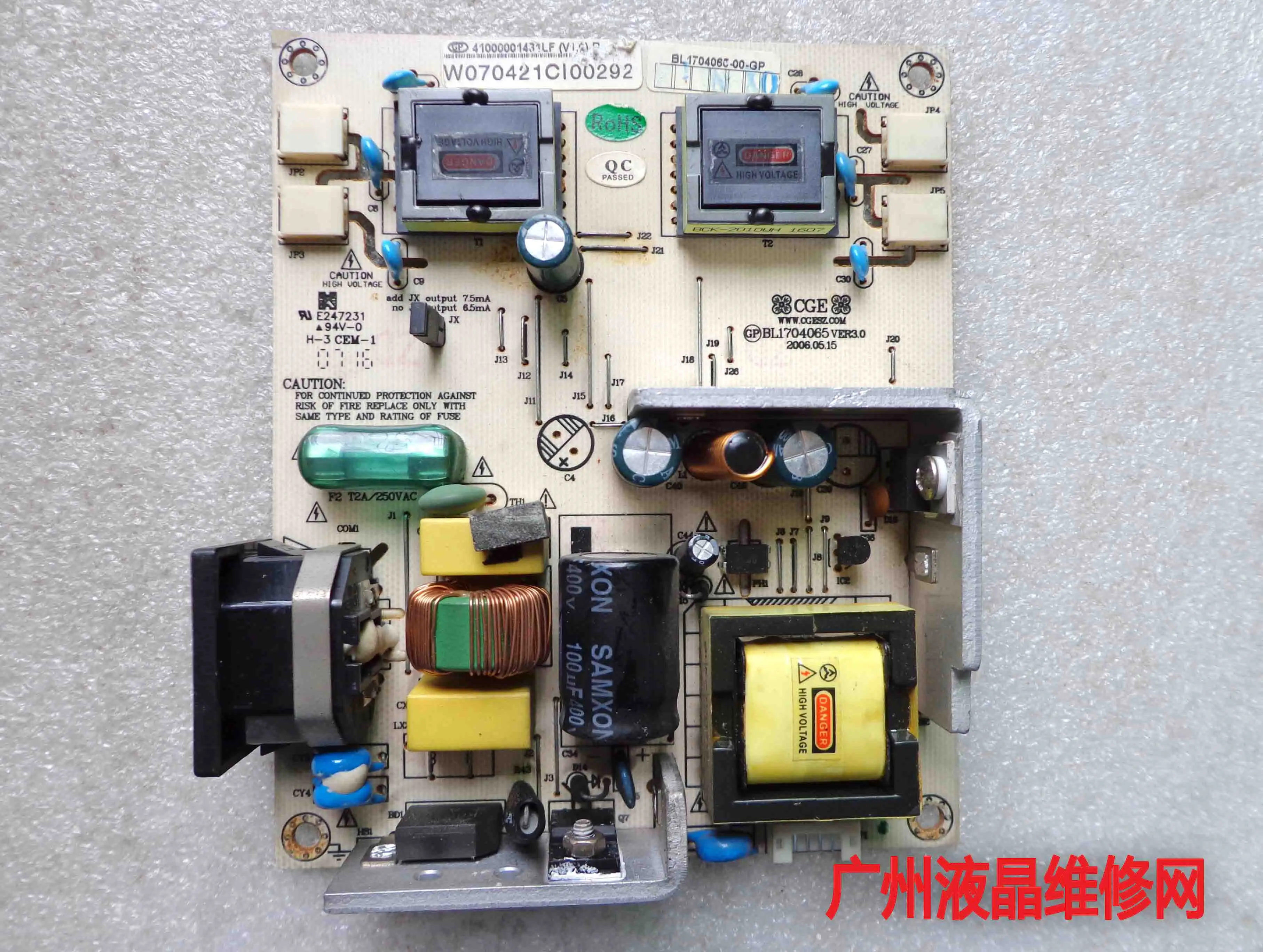 Placa de alimentação bl1704065 e141872 fz780 placa de alta pressão.