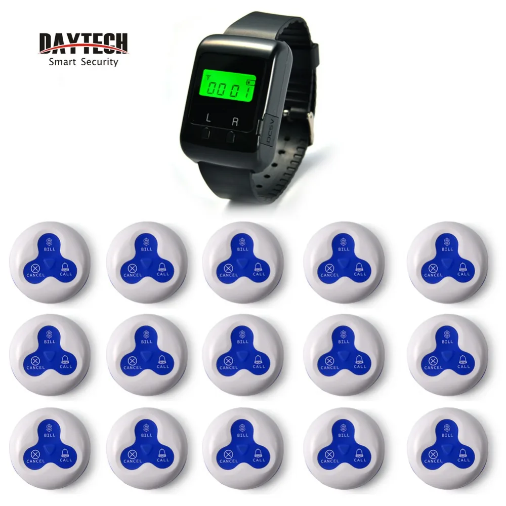 DAYTECH Calling Pager system Wireless Call Button 15PCS Waterproof ...