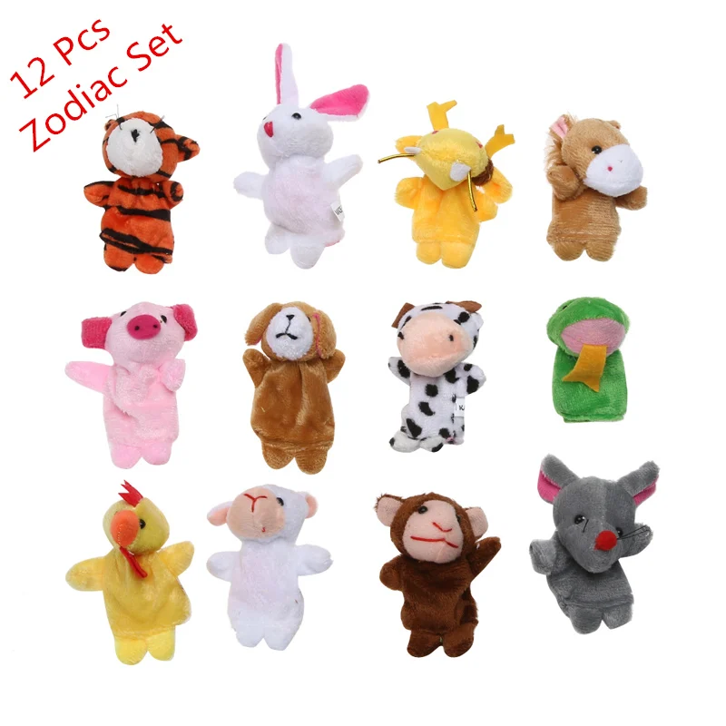 6/10/12 Pcs Cute Family Games Finger Puppets Plush Doll Baby Early ...