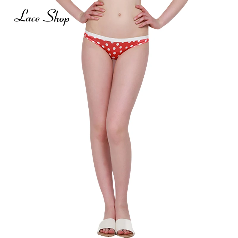 Laceshop 2017 New Fashion Women Red Underwear Sexy Dot Printing Sexy