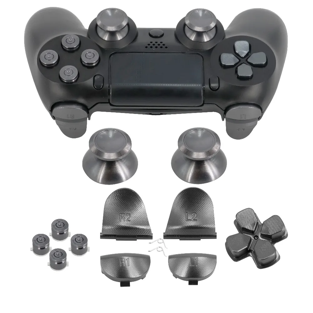 VPLAY PS4 Controller Full Aluminum Metal Buttons Thumbsticks Analog ...