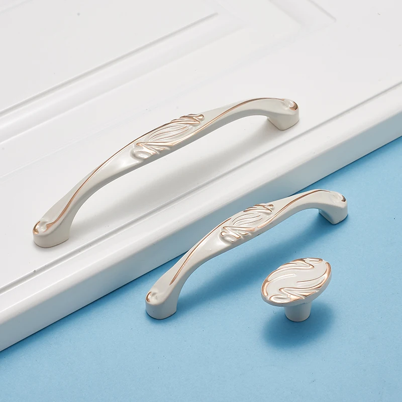 10pcs Door Handles Ivory White Drawer Pulls Kitchen Cabinet Handles and ...