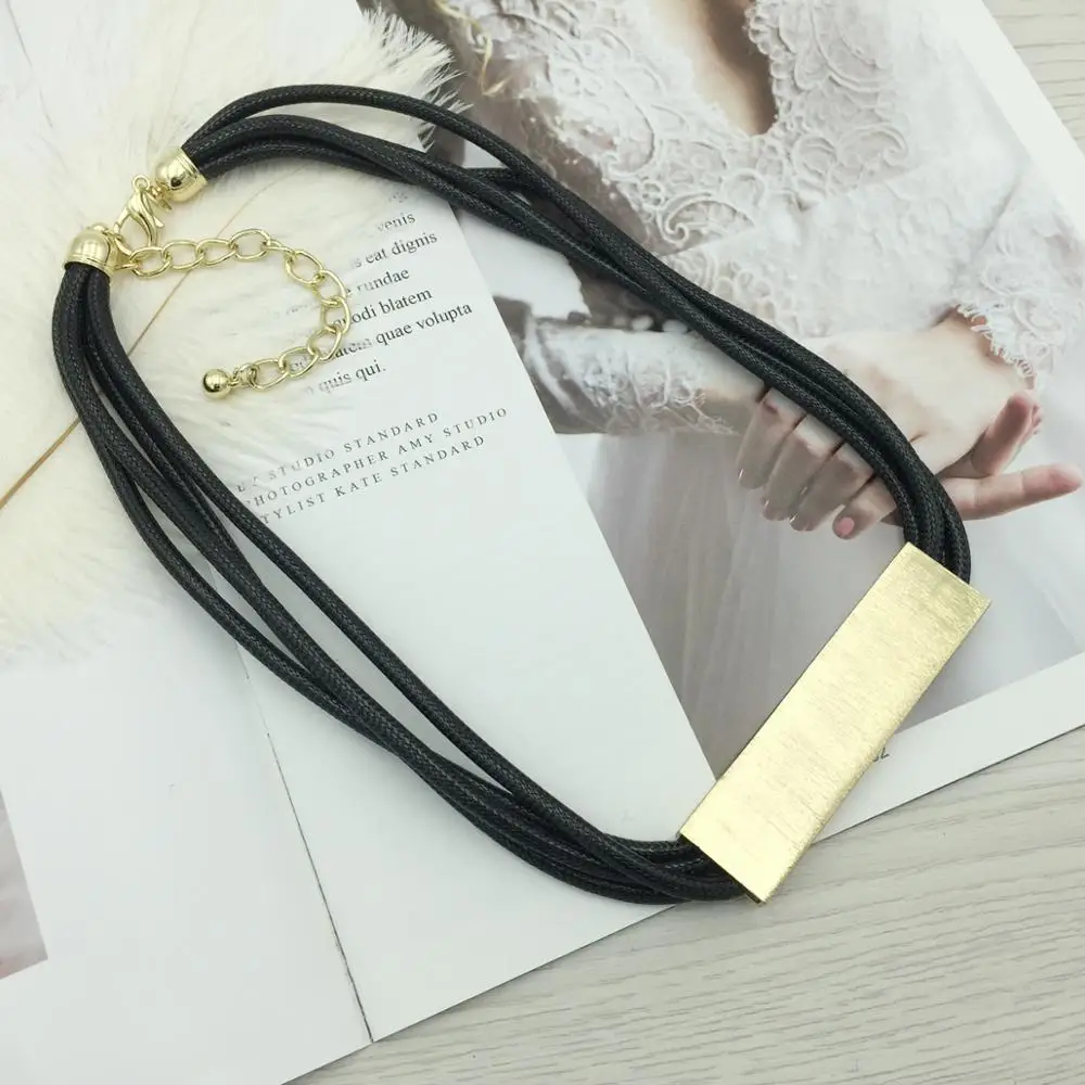 Trendy Geometry Pendant Necklaces Fashion Multilayer Rope Chain ...