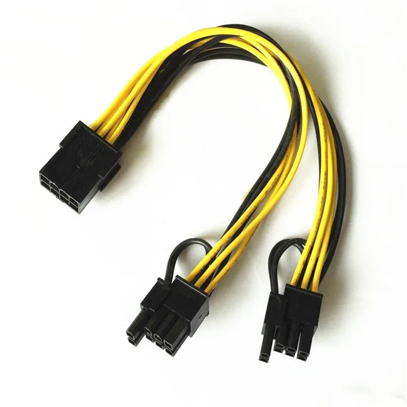 26CM PCI e 8Pin to Dual 8Pin/ PCIe 8pin 2x(6+2pin) Graphics Video Card ...
