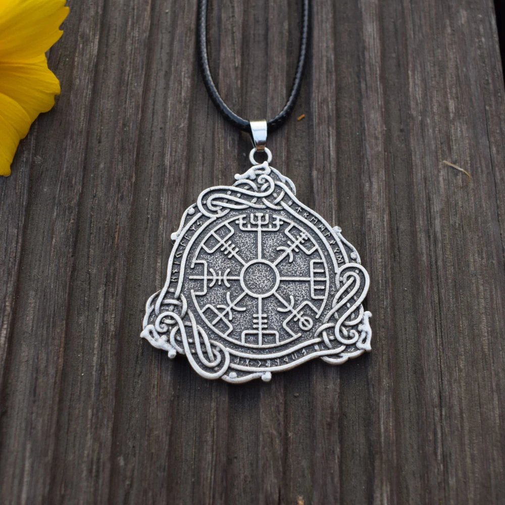 12pcs Original Nordic Rune Amulet Pendant Vegvisir Compass Runic ...