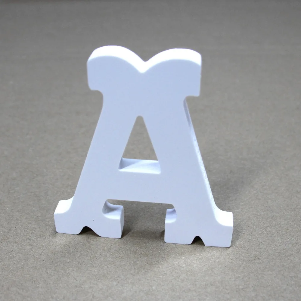 12cm Free standing Artificial Wood Wooden Letters White Alphabet for ...